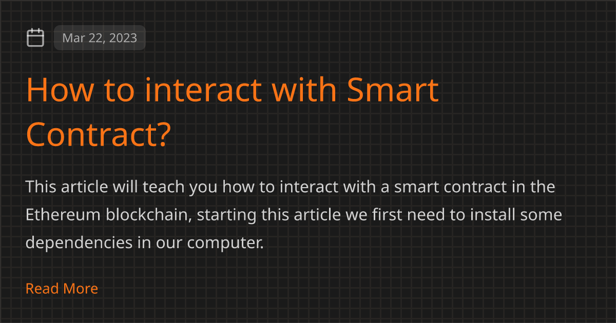How to interact with smart contract