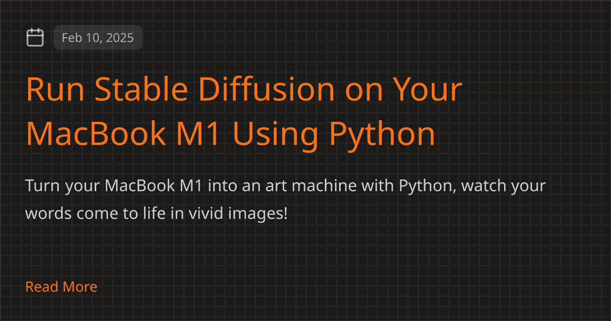 Run stable diffusion on your macbook m1 using python