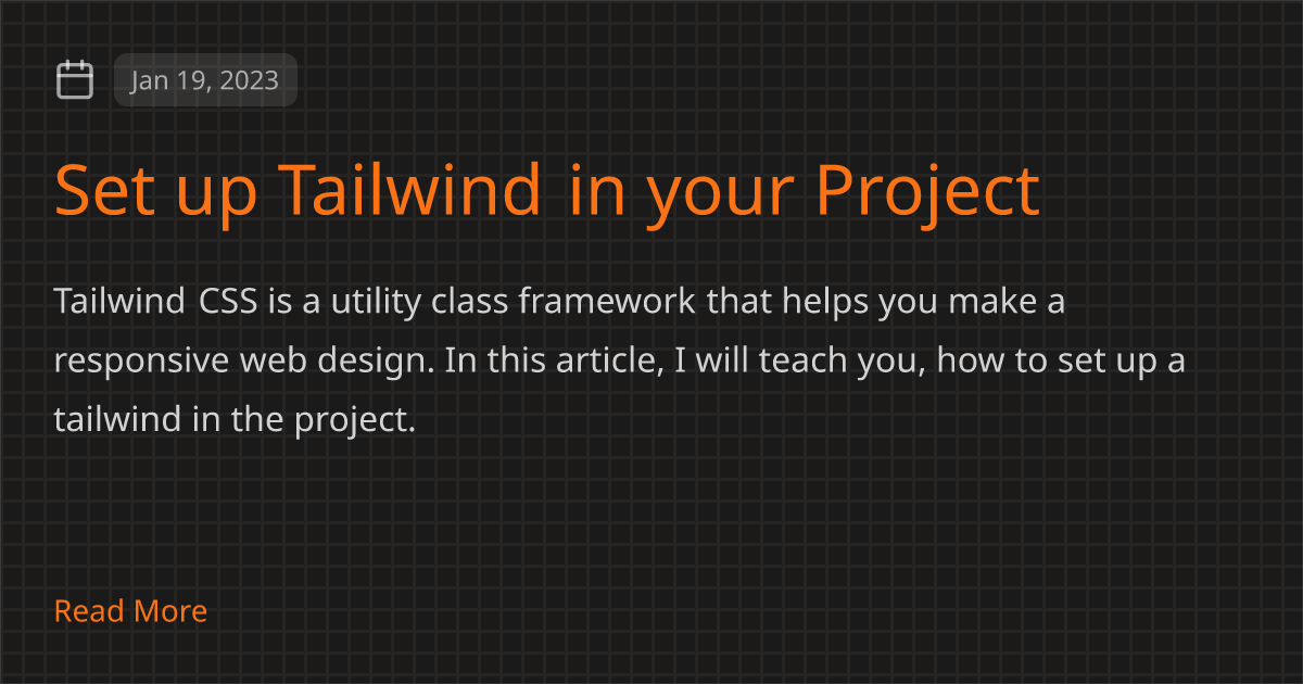 Set Up Tailwind In Your Project