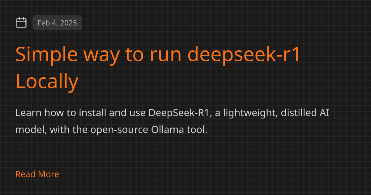 Simple way to run deepseek r1 locally